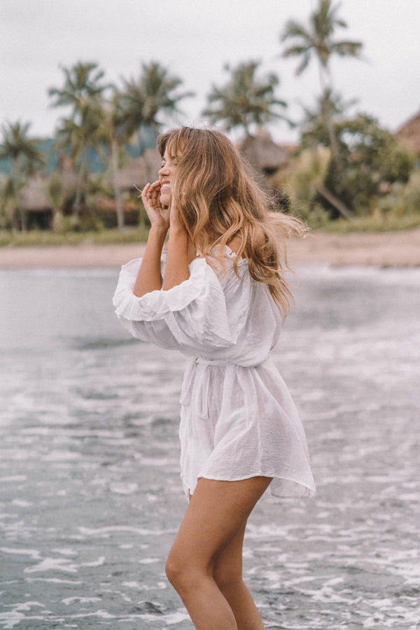 Emmaline Tunic | White · HAZEL & FOLK